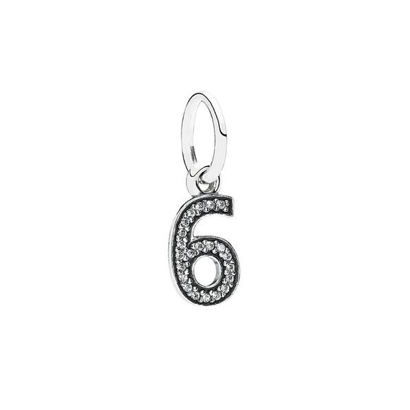 Pandora | Jewelry | Pandora Silver Cz Number Six Charm | Poshmark